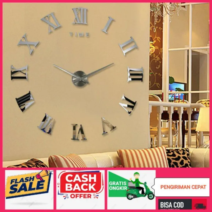 Jam dinding romawi 3d | Lazada Indonesia