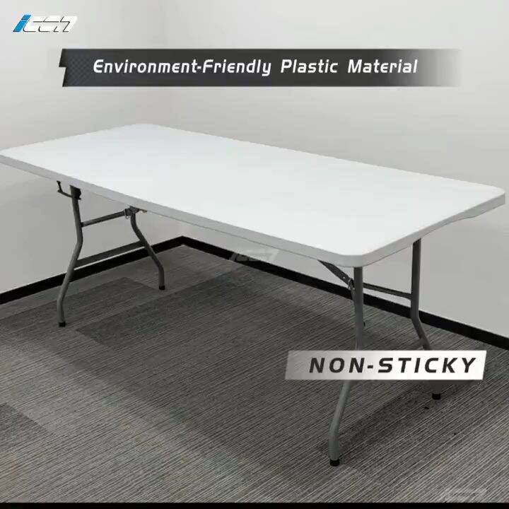 6Ft Outdoor folding table long table Folding Half Table Portable ...