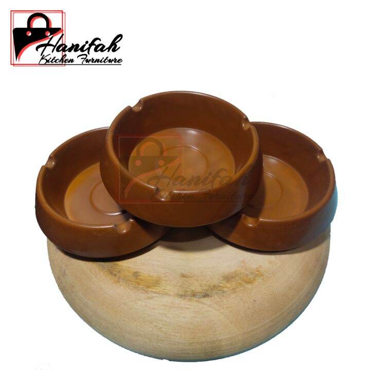 ASBAK MELAMIN Coklat / Asbak Rokok Melamine Bulat / Tempat Abu Roko ...