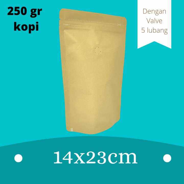 STANDING POUCH 250GR KOPI ECOPACK KLIP + VALVE (50) | Lazada Indonesia