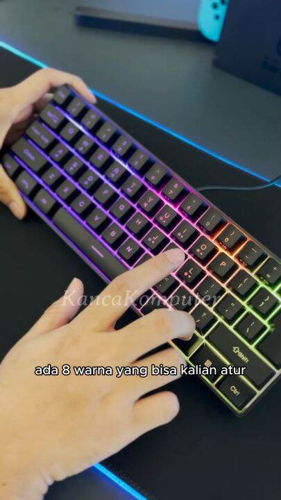 Y-FRUITFUL Keyboard Gaming RGB Backlit Mechanical Feel 61 Key Wired ...
