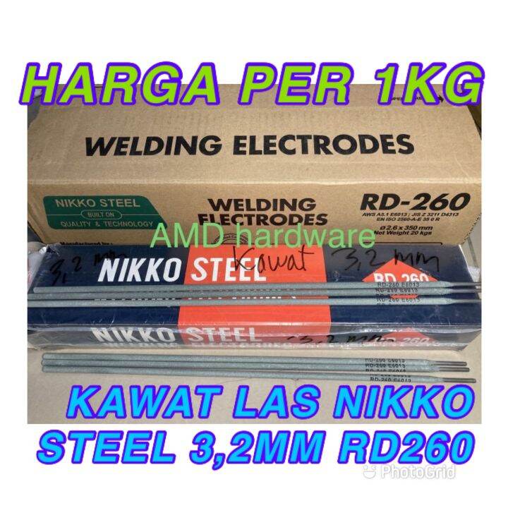 Kawat Las Nikko Steel 3,2mm 2,6mm Eceran 2.6 3.2 mm RD260 MMA SMAW ...