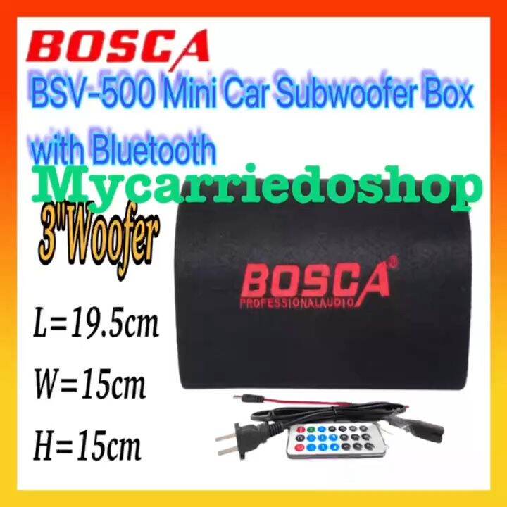 Bosca BSV-500 Mini Car Subwoofer Box with Bluetooth With FM Radio and ...