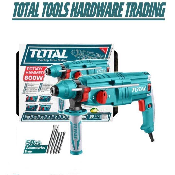 TOTAL 3 IN 1 26MM ROTARY HAMMER 800W (TH308268) | Lazada