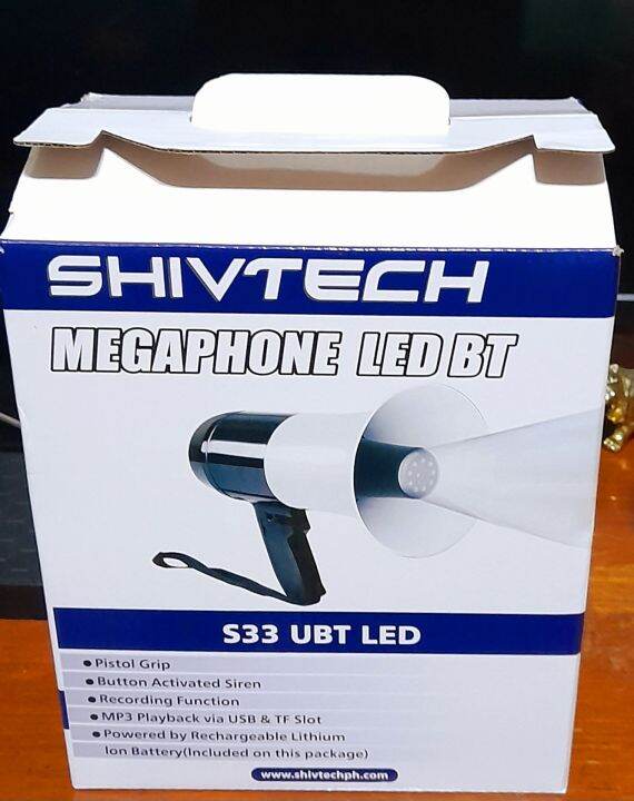 Shivtech Megaphone with Siren, BT, and LED torch. S33 UBT LED | Lazada PH