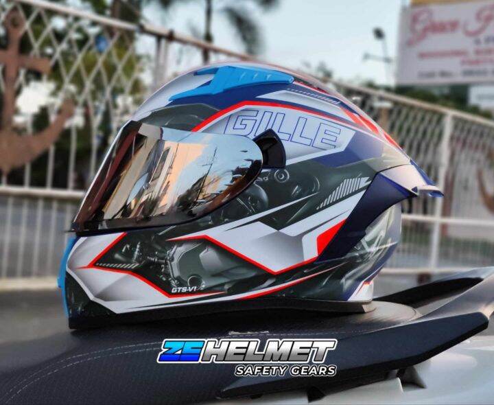 GILLE 135 GTS-V1 MUFFLER MATTE BLUE WHITE | Lazada PH
