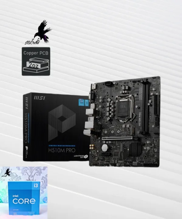 Paket Intel Core i3 10105f 4 core 8 thread gen 10 LGA 1200 + Motherboard H510m Pro | Lazada ...