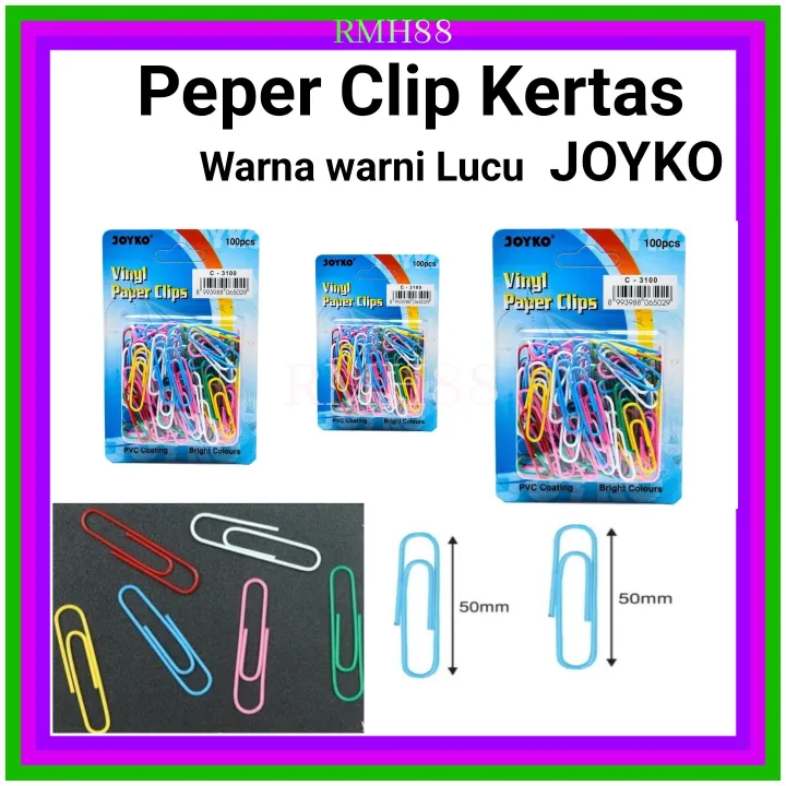 Paper Clip Kertas/Klip Penjepit Kertas JOYKO [ 1 Set isi 100 pcs ...