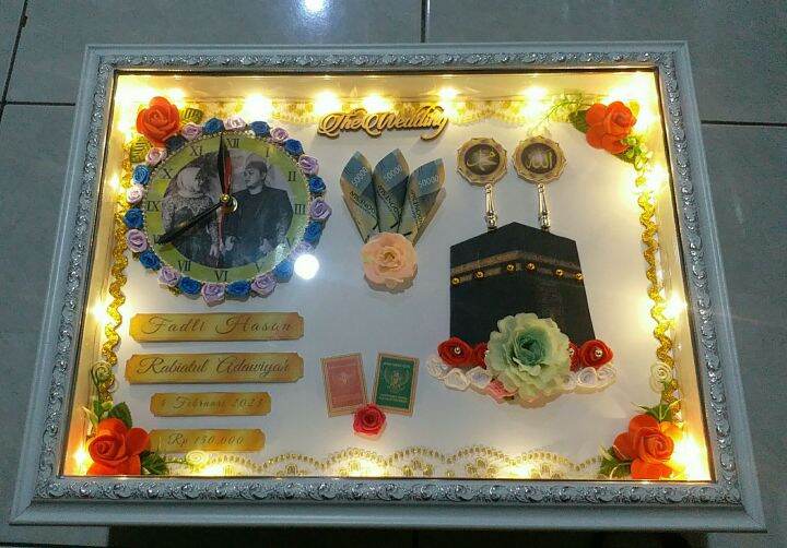 BINGKAI MAHAR PERNIKAHAN KA'BAH DAN JAM PAKAI LAMPU | Lazada Indonesia