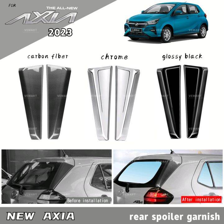 New axia 2023 carbon fiber spoiler garnish accessories axia baru | Lazada