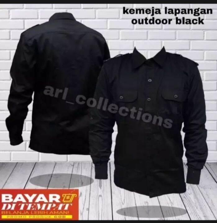 kemeja pdl hitam kemeja hitam | Lazada Indonesia