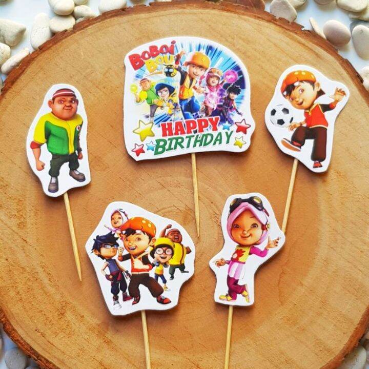 mini topper toper hiasan dekorasi tusukan kue cup cake ulang tahun ...