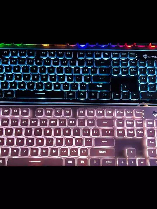 LANGTU L1 Wired Membrane Keyboard Metal Panel Office & Gaming LED ...