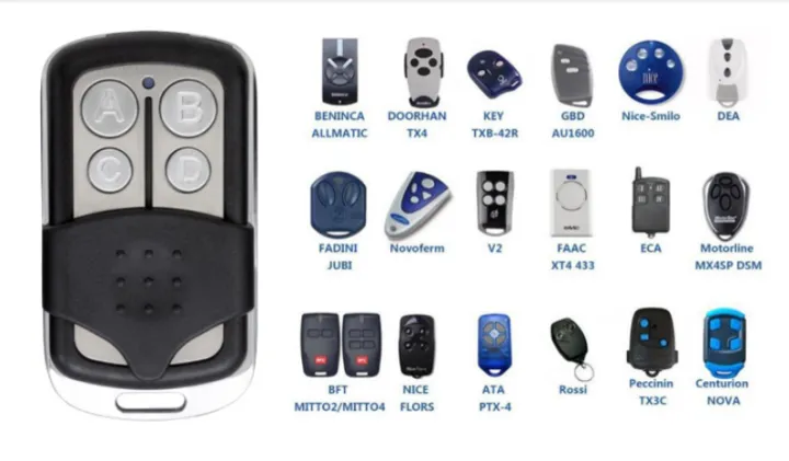 433MHZ copy 4-channel remote control metal clone wireless remote ...