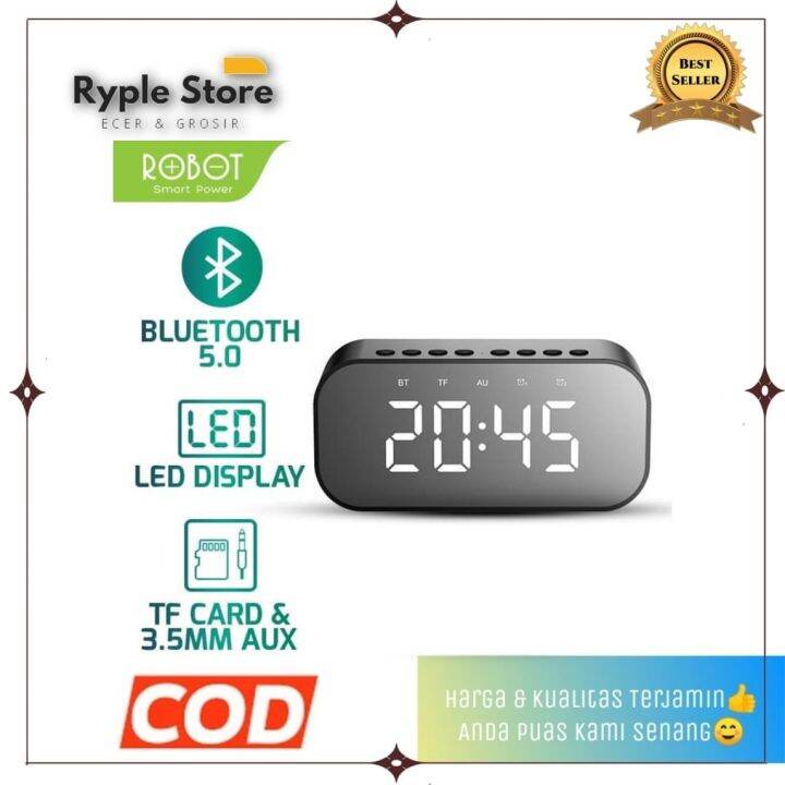 Speaker Bluetooth Robot RB550 LED Display Spiker Wireless Alarm Clock ...