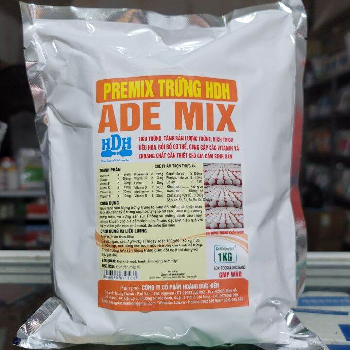 Gói 1kg ADE premix siêu trứng, tăng sản lượng trứng, bổ sung các ...