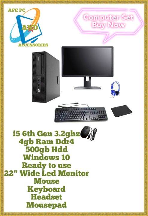 Computer Set i5 6th Gen 3.2 ghz, 4gb Ram ddr4, 500gb Hdd, (windows 10 ...
