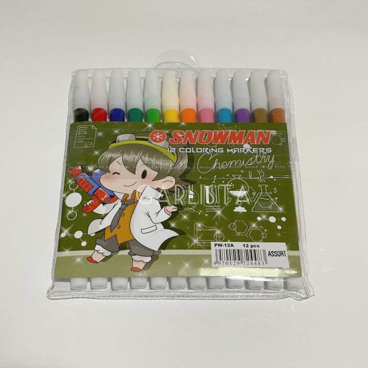 Spidol Snowman 12 Warna / Coloring Marker Snowman 12 Warna | Lazada ...