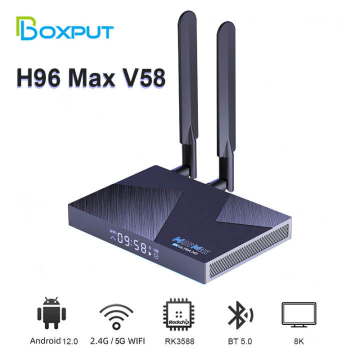 BOXPUT H96 V58สูงสุดแอนดรอยด์12 TV Box ชิปกล่อง RK3588 8GB DDR4 64GB 1000M WIFI6 2.4G 5G Dual ...