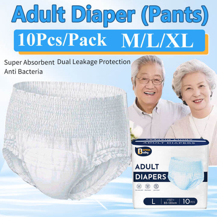 10pcs/Bag Adult Diaper Pull-ups Pants Disposable Diapers Care Adult ...