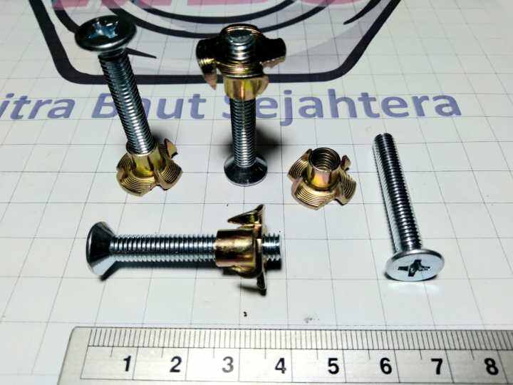 5 PCS Baut Jf M6 x 40 Galvanis Mur cakar / Sekrup / Skrup Jf M6 x 40 / Baut speaker Panjang 4 cm ...