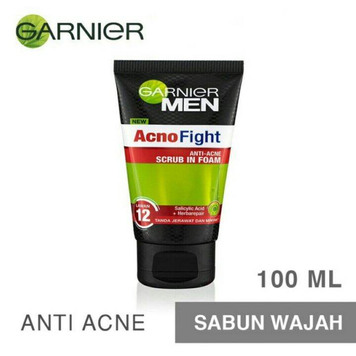 Garnier Men Acno Fight Anti-Acne In Foam Cleanser 100ml | Lazada Indonesia