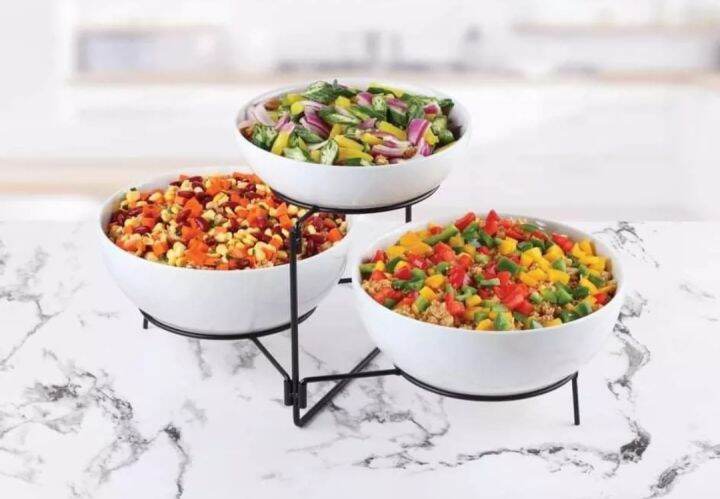 2 tier round serving dish with stand | Lazada PH