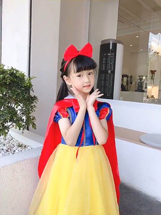 Girls Snow White Dresses Kids Birthday Party Dresses Christmas Cosplay ...