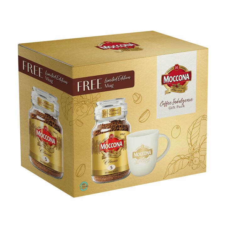 Moccona Classic Medium Roast Freeze Dried 5 Coffee 200g TMR003 FREE Mug ...