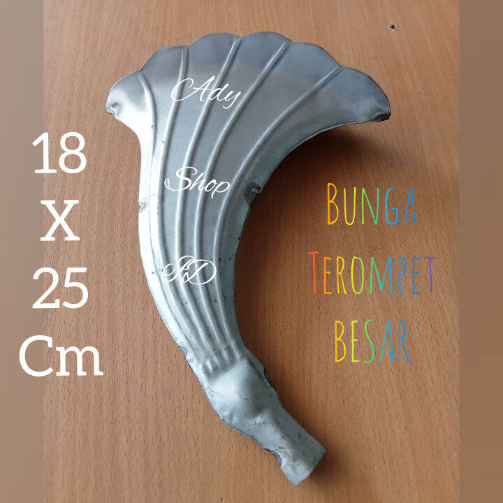 Bunga terompet BESAR ukuran 18x25cm bahan plat besi, Hiasan aksesoris ...