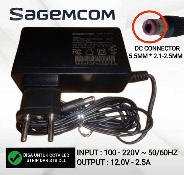 ADAPTOR 12V 2.5A ADAPTOR 12 VOLT 2.5 AMPERE ADAPTOR UNTUK CCTV LED ...