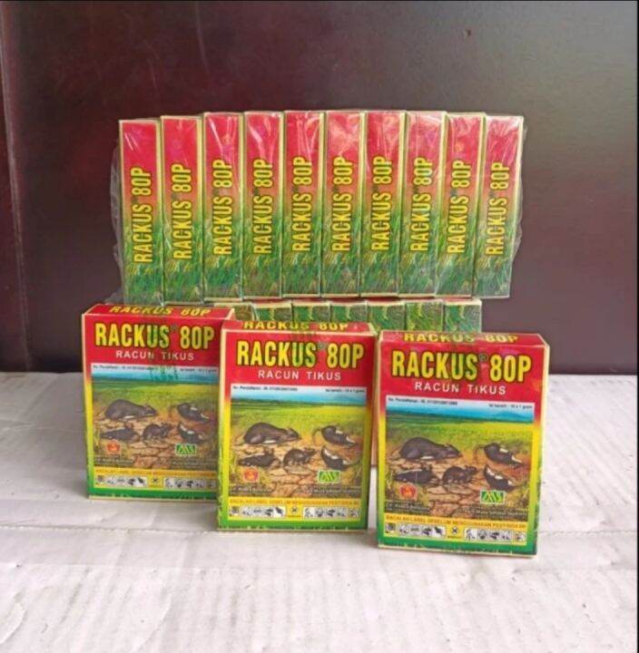 Racun tikus RACKUS 80P 1GR 1 pack isi 10 kotak kcl | Lazada Indonesia