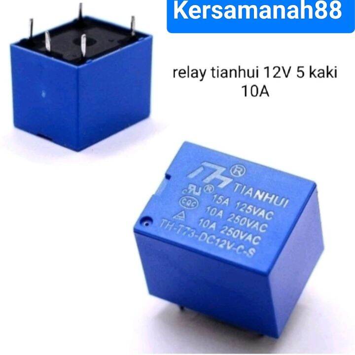 Relay tianhui 12v 5pin 10A warna Biru | Lazada Indonesia