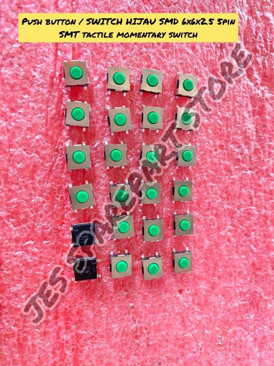 PUSH BUTTON / SWITCH HIJAU SMD 6x6x2.5 5pin SMT tactile momentary ...