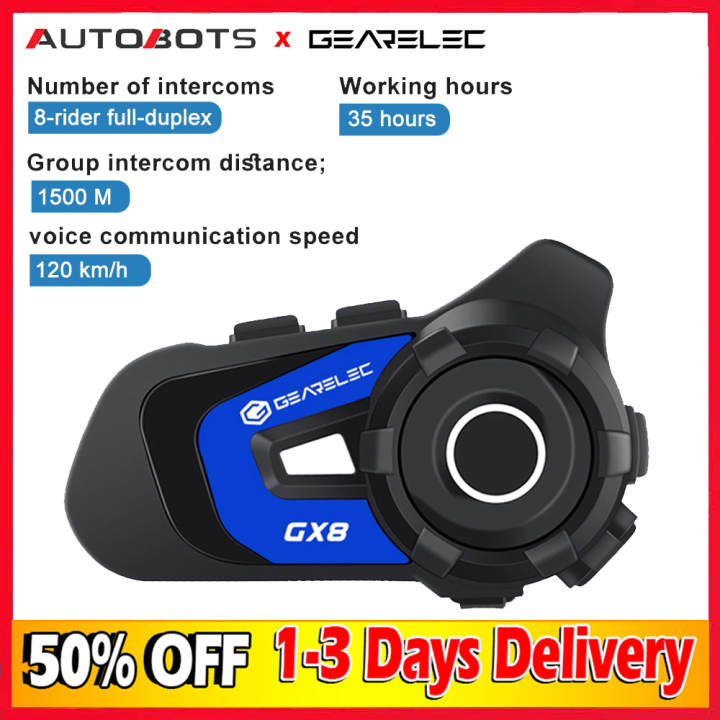 Gearelec Gx8 Motorcycle Helmet Bluetooth Intercom Headset 6 8riders