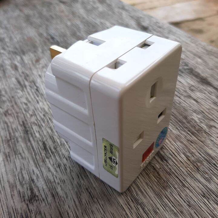 (SIRIM) Sunlife 13A 3 Ways Adapter plug 3Ways adapter socket with Neon ...