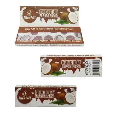 ALIEN PUFF NATURAL COCONUT FLAVOURED PAPERS + FREE FILTER TIPS + DECALS ...