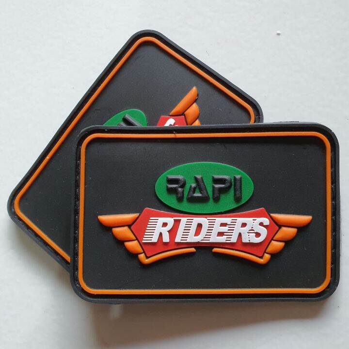 patch rubber logo rapi riders 3D timbul - tempelan emblem karet velcro ...