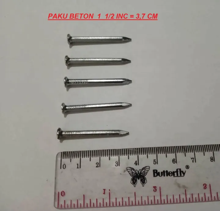 Paku Beton 1 1/2 inchi = 3,7 cm isi 10 pcs | Lazada Indonesia