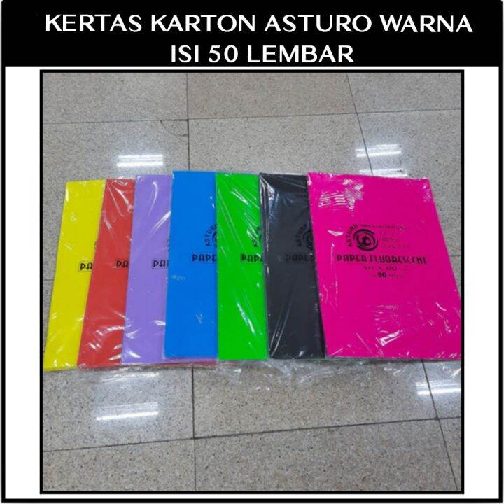 Kertas Karton Asturo Warna Warni 1 Pak isi 50 Lembar | Lazada Indonesia