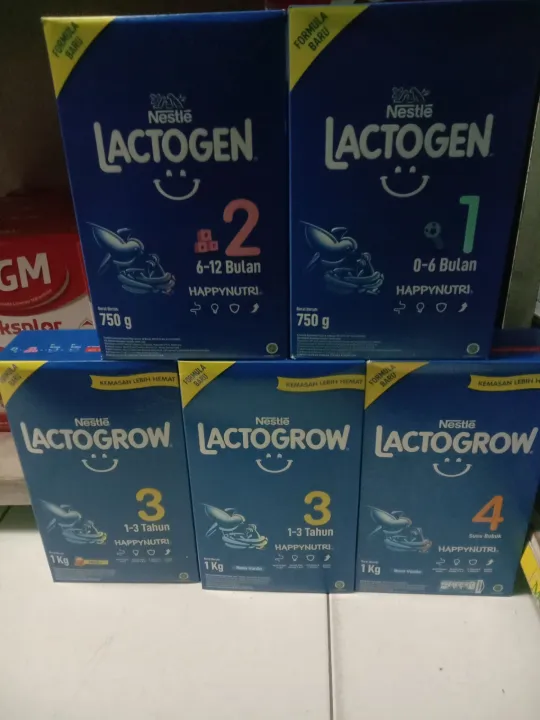 Lactogen 0-6,6-12 Bulan 750g(Lactogrow 3+,4+ Rasa Madu, Vanilla 1kg ...