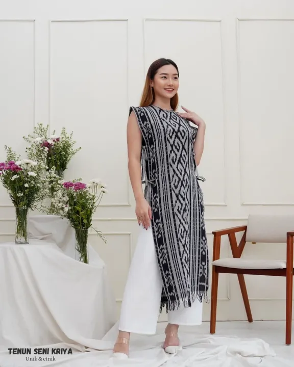 kardigan tenun || outer tenun || rompi tenun kekinian || rompi tenun ...