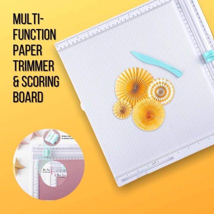 Foldable 2 in 1 Paper Cutter Craft Trimmer W/ Scoring Board 12 Inch ...