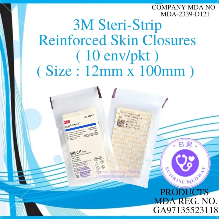 3M Steri Strip Reinforced Skin Closures, 12mm x 100mm, 10 env/pkt | Lazada