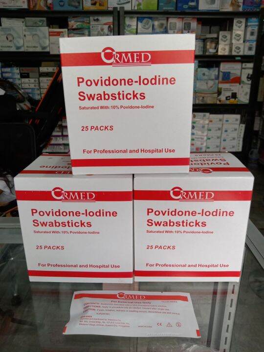 POVIDONE-IODINE SWABSTICKS 25packs/box | Lazada PH