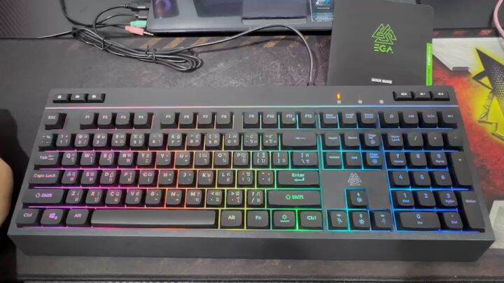 คีย์บอร์ดเกมมิ่ง EGA TYPE K8 ปุ่มRubber Dome Switches >>รับประกัน 2ปี ...
