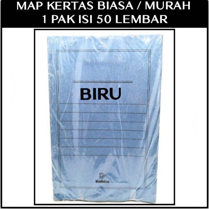 Map Kertas Folio Murah / Stop Map Biasa Warna Biru 1 Pak isi 50 Lembar ...