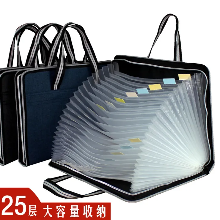 Office Portable Organ Bag 25-Layer Classification File Bag Multi-Layer ...