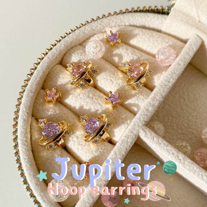 Jupiter hoop earrings ต่างหูรูปดาว Jupiter | Lazada.co.th