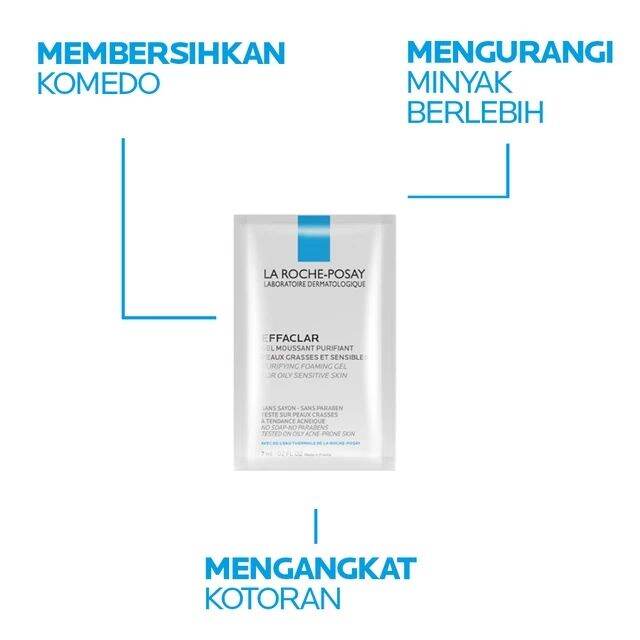 ORIGINAL LA ROCHE POSAY EFFACLAR PURIFYING FOAMING GEL 7ML SACHET ...